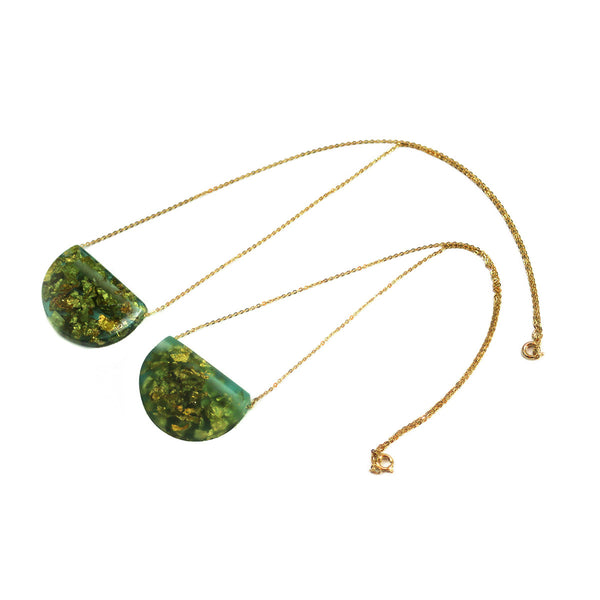 Sustainable Plant Based Eco-Resin Half Moon Necklace – Lei-Lei